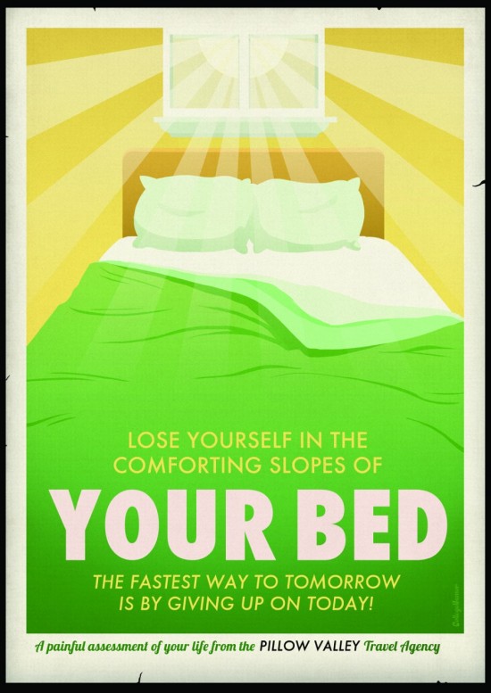 "Your Bed" Travel Poster by CollegeHumor.com on The Bazaar