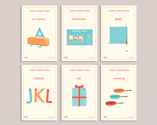 Postcard Set: Literal Design Terms by DesignTAXI on The Bazaar