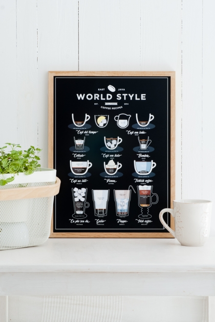 World Style Coffee Print by Follygraph on The Bazaar