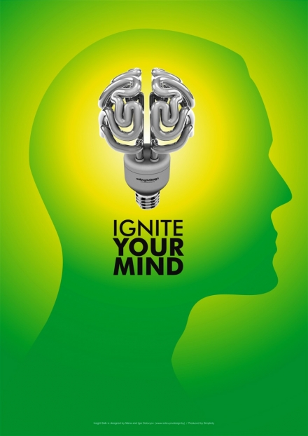 Ignite your mind. Head silhouette (green). by igor on The Bazaar